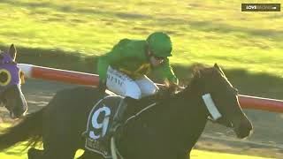 Sam Wynne rides her first winner as a trainer